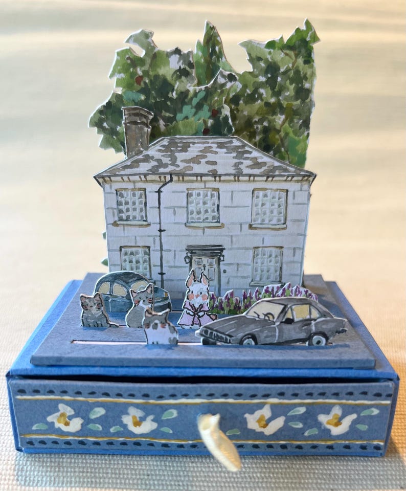 Custom Handmade Paper Pop up House – Miniature City Diorama - Panel Box ...