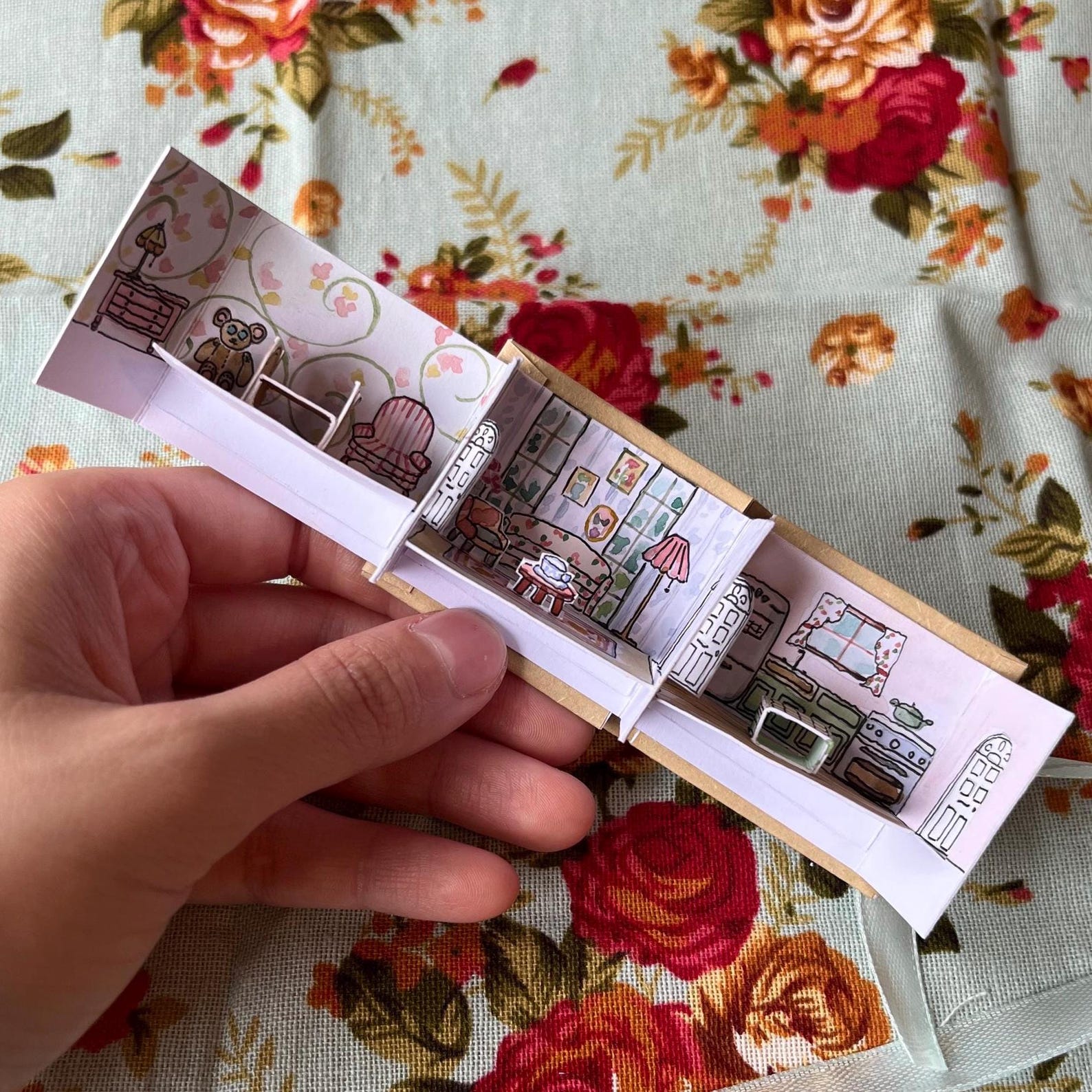 Custom Made Mini Pop up Dollhouse - Mini Pop up Book - Miniature House ...