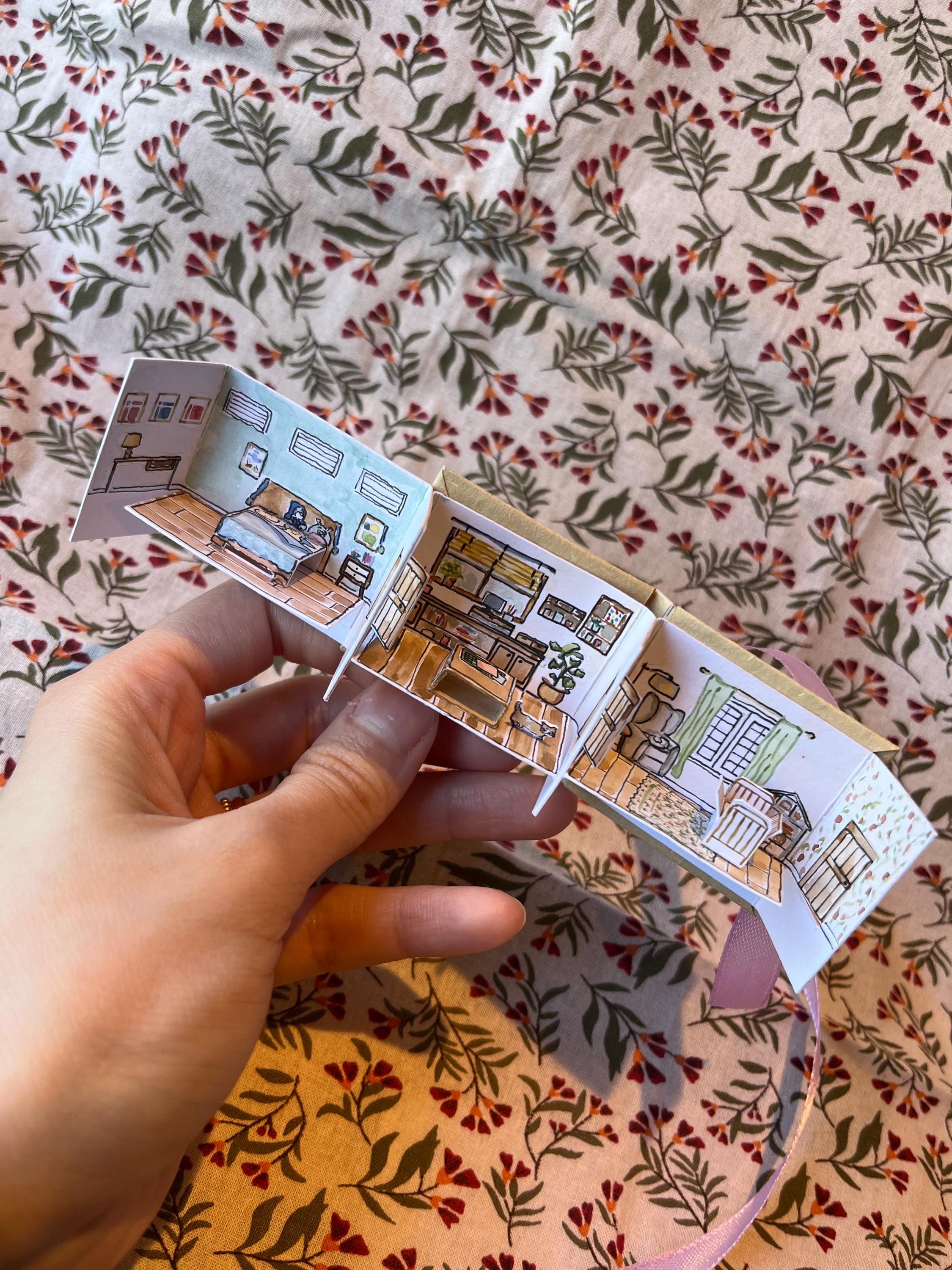 Custom Made Mini Pop up Dollhouse - Mini Pop up Book - Miniature House ...