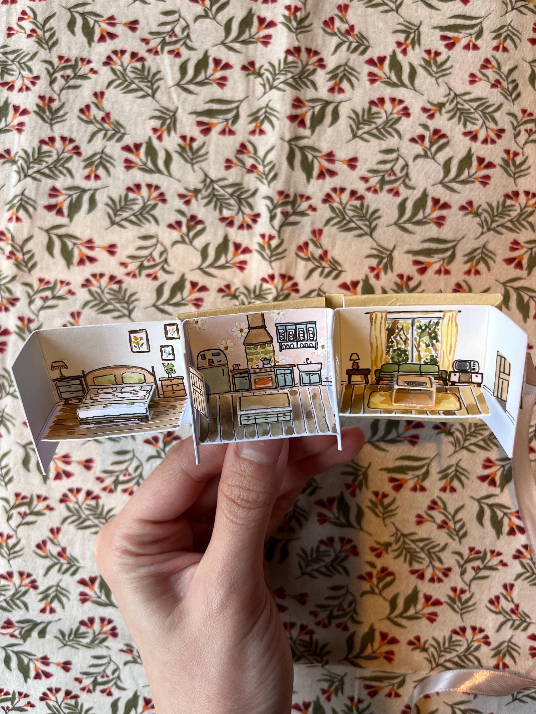 Custom Made Mini Pop up Dollhouse - Mini Pop up Book - Miniature House ...