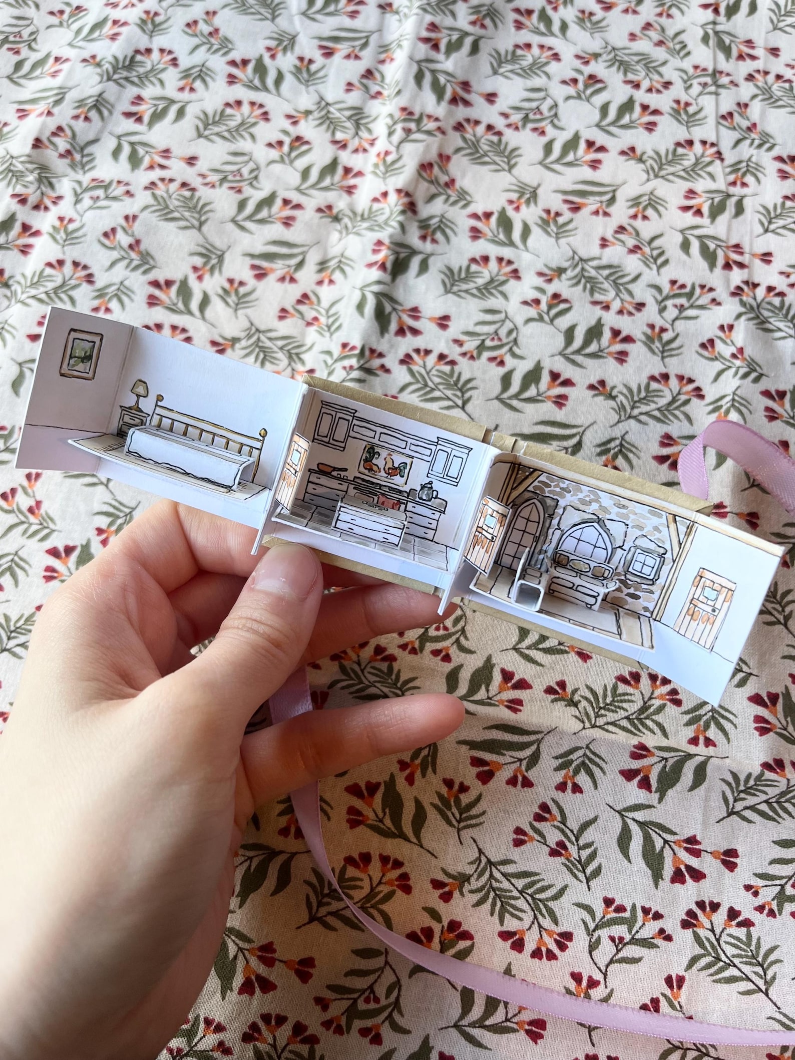 Custom Made Mini Pop up Dollhouse - Mini Pop up Book - Miniature House ...