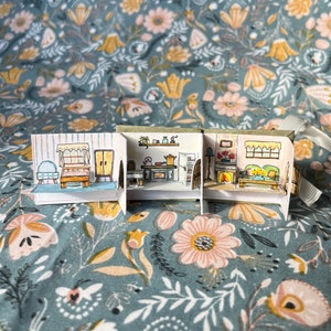 Mini Pop up Dollhouse Mini Pop up Book Miniature House Handmade Hand ...