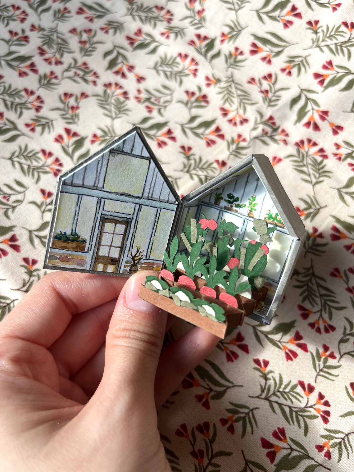 Miniature Greenhouse Handmade House Book Paper Craft Mini Paper House ...
