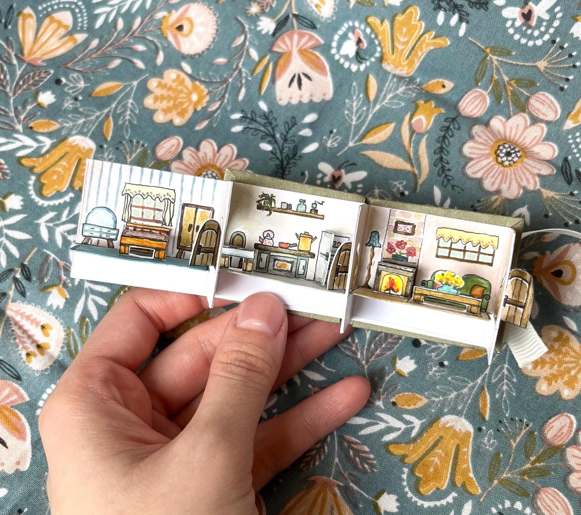 Custom Made Mini Pop up Dollhouse - Mini Pop up Book - Miniature House ...