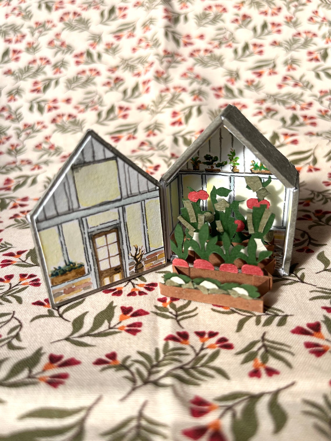 Miniature Greenhouse Handmade House Book Paper Craft Mini Paper House ...