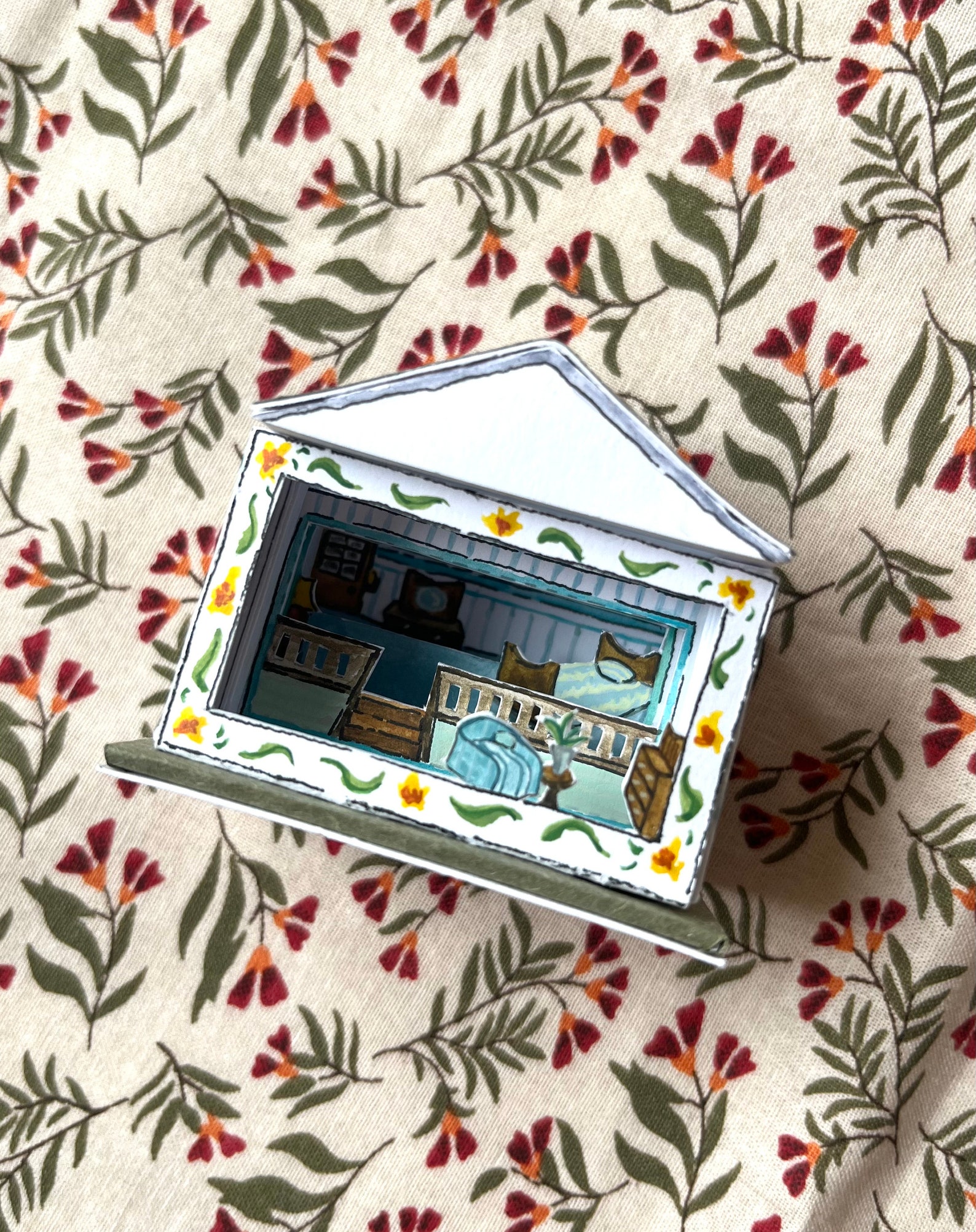 Custom Watercolor Paper Dollhouse – Hand-painted Miniature Home Deco - Etsy