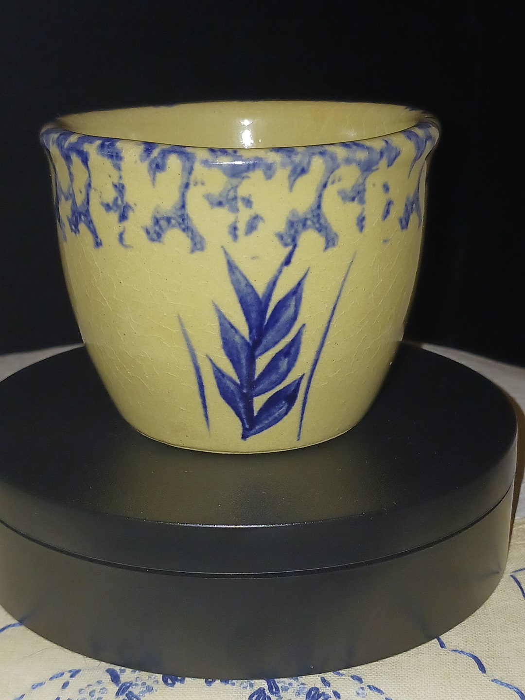 Robinson Ransbottom Pottery RRP Crock-10z. Blue Sponge/blue Wheat ...