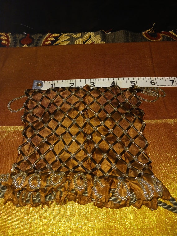 1920's Small Beaded Brown Flapper Evening Bag - Gem