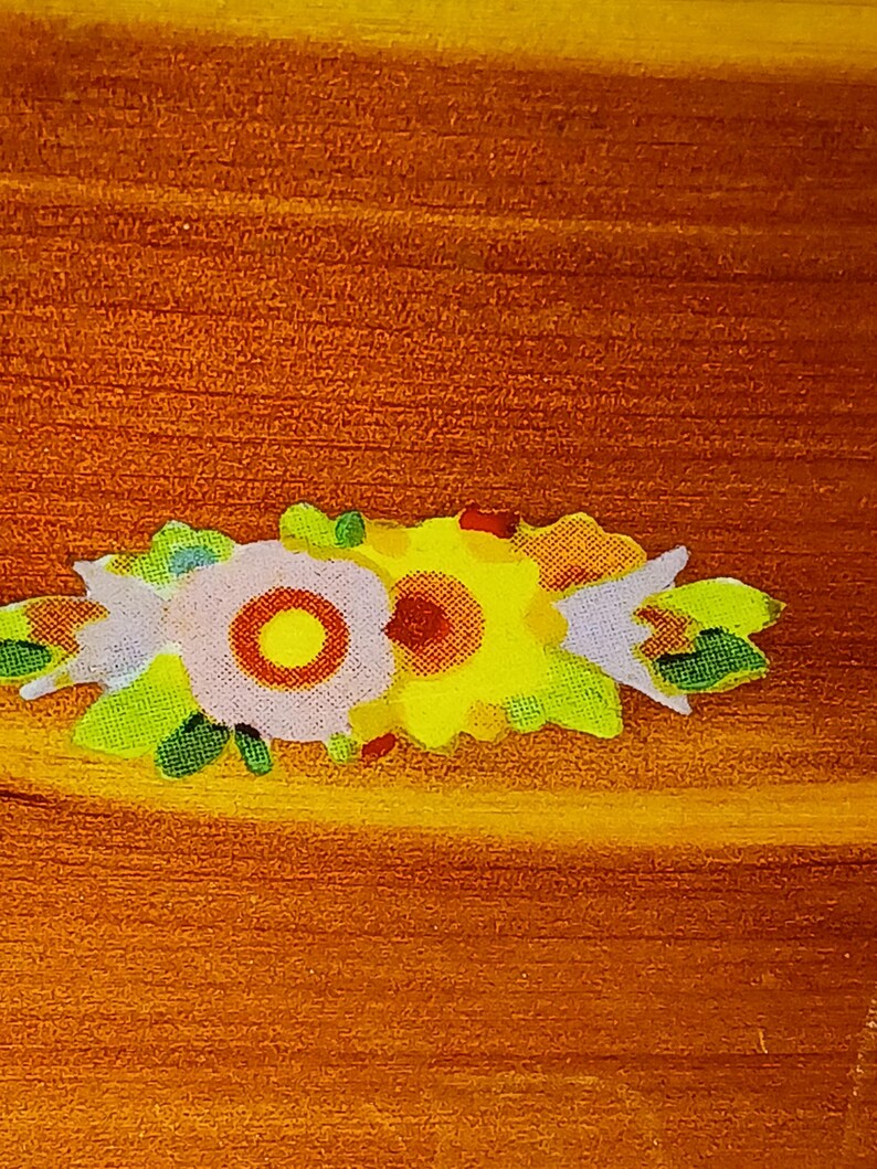 Vintage Small Wood Rectangular 6" X 3" X 2.5" Box With Flowers on Top ...