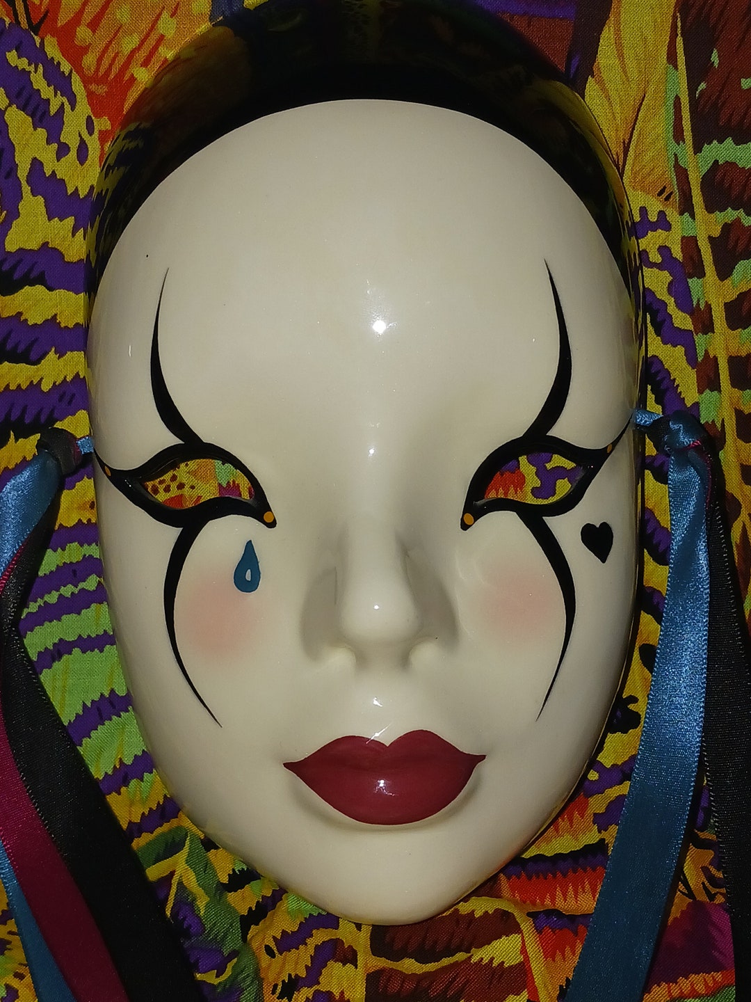 Vintage charades Ltd Ceramic Mardi Gras Wall Mask-1986 - Etsy