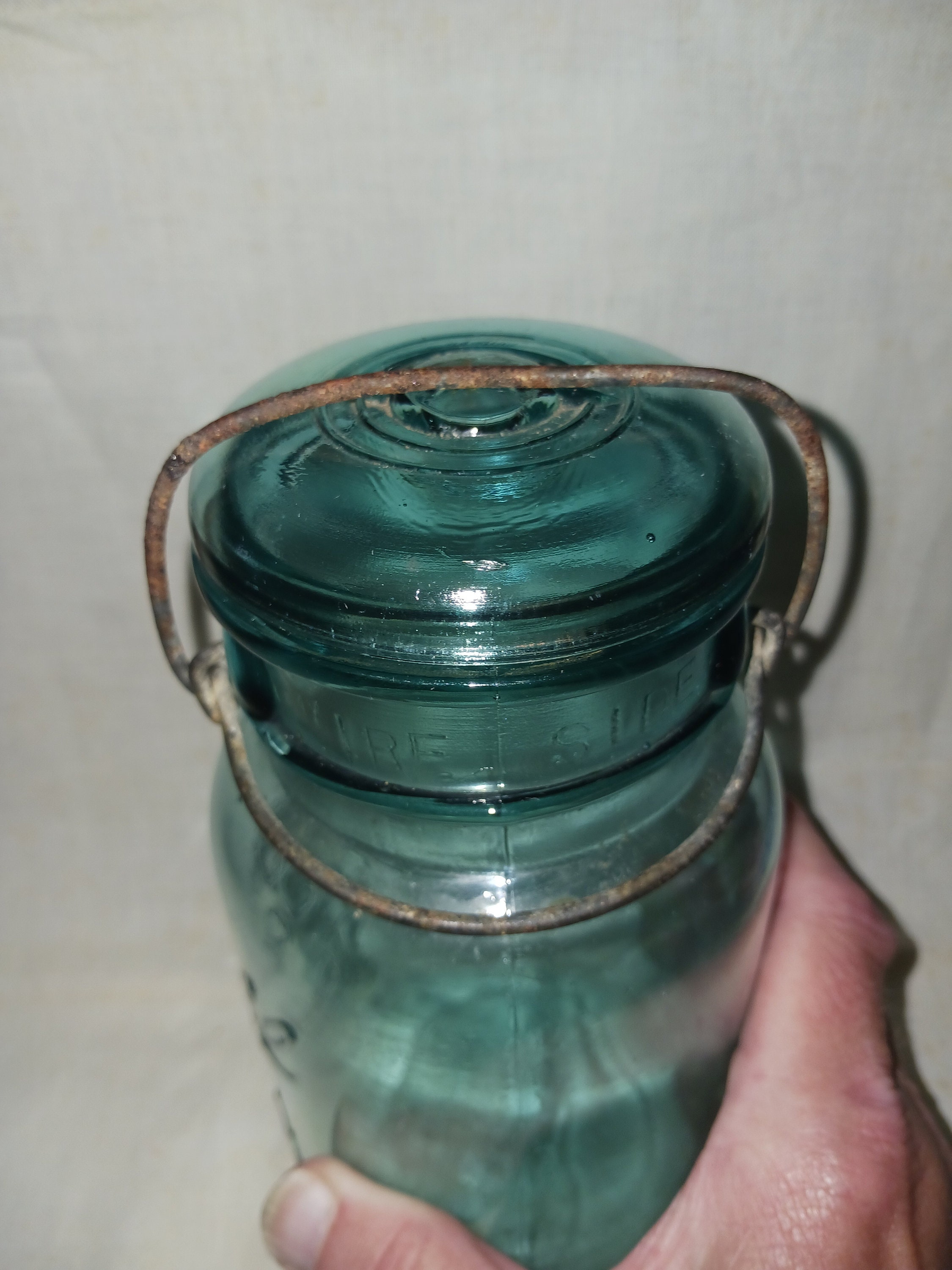 Antique ball Blue Ideal Canning Jar 10, Quart Size, Wire Bail Closure ...
