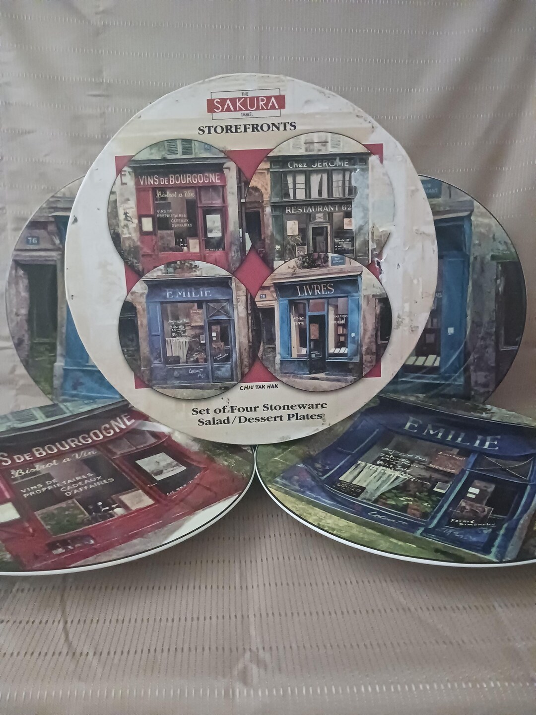 Set of 4-the Sakura Table storefronts Plates With Original Box - Etsy