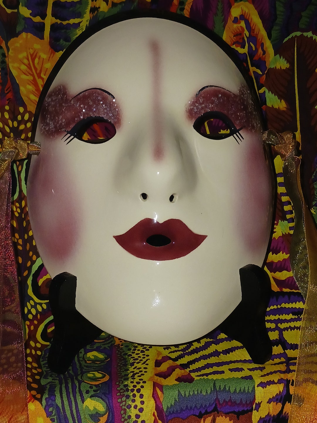Kings and Clowns "fancy Faces" Brand Mardi Gras Ceramic Face Mask Wall ...