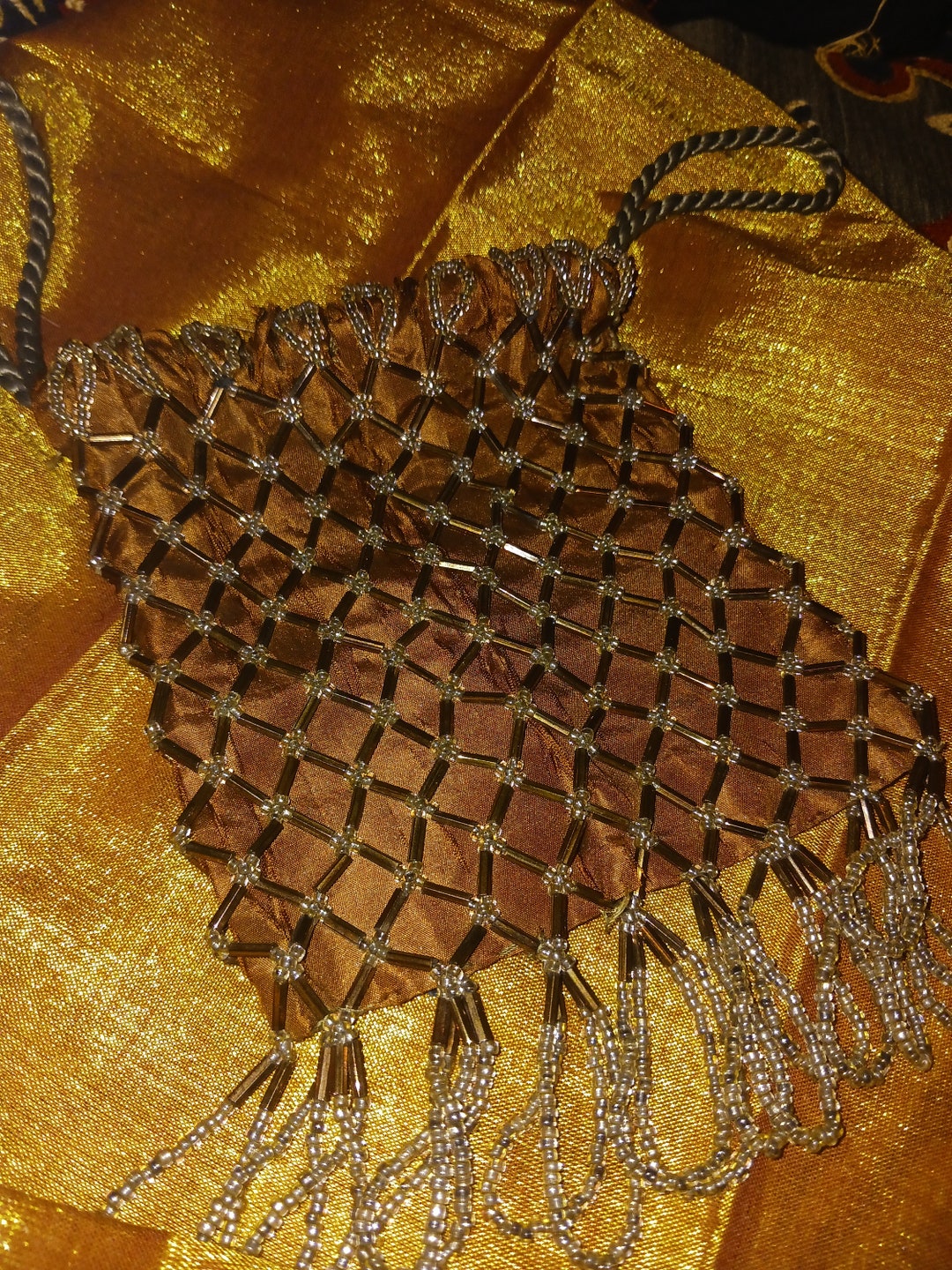 1920's Small Beaded Brown Flapper Evening Bag - Etsy