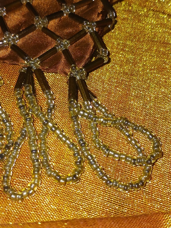 1920's Small Beaded Brown Flapper Evening Bag - Gem