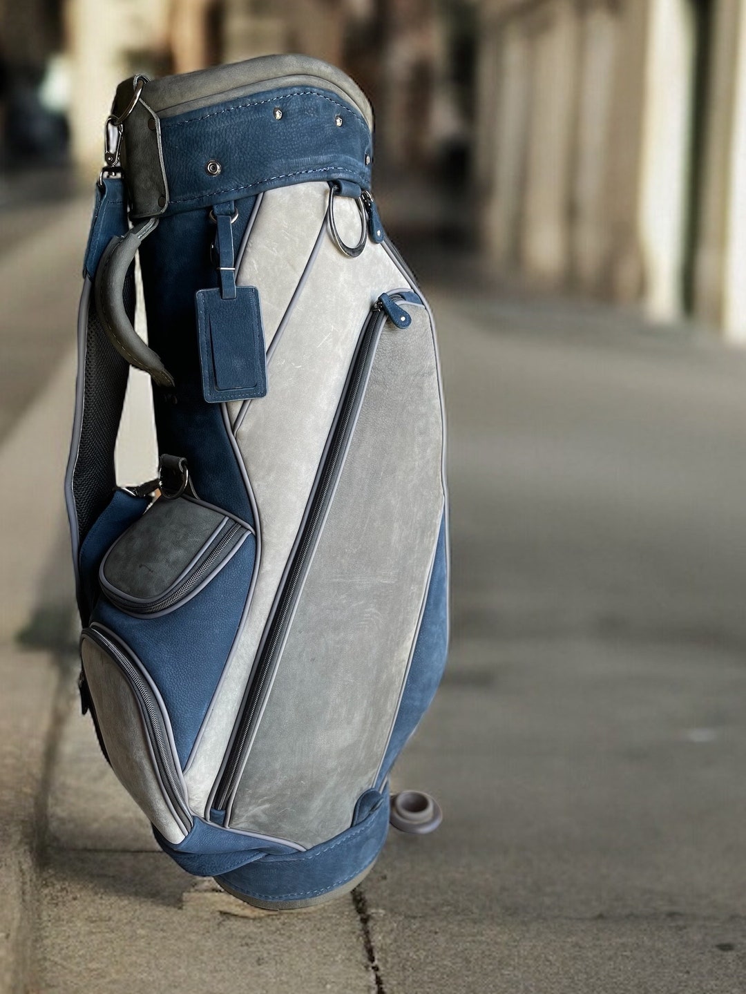 Leather Golf Bag: Luxury Golf Gift Travel Cart Bag(36x17x11)all Leather ...