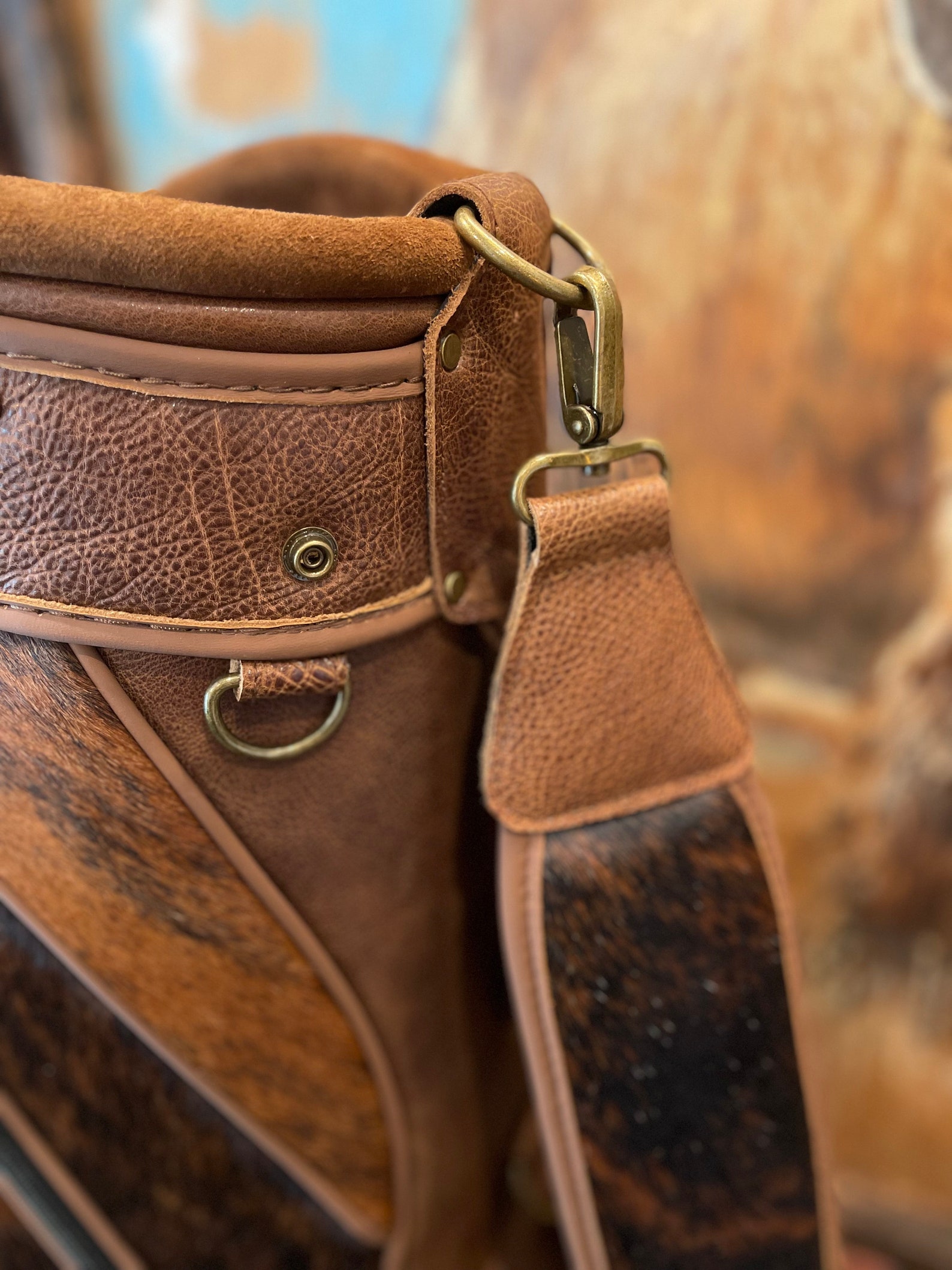 Authentic Brindle Leather Golf Bag, Luxury Golf Club Bags for Man ...