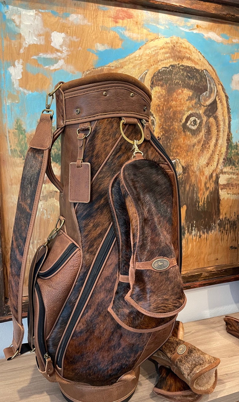 Authentic Brindle Leather Golf Bag, Luxury Golf Club Bags for Man ...