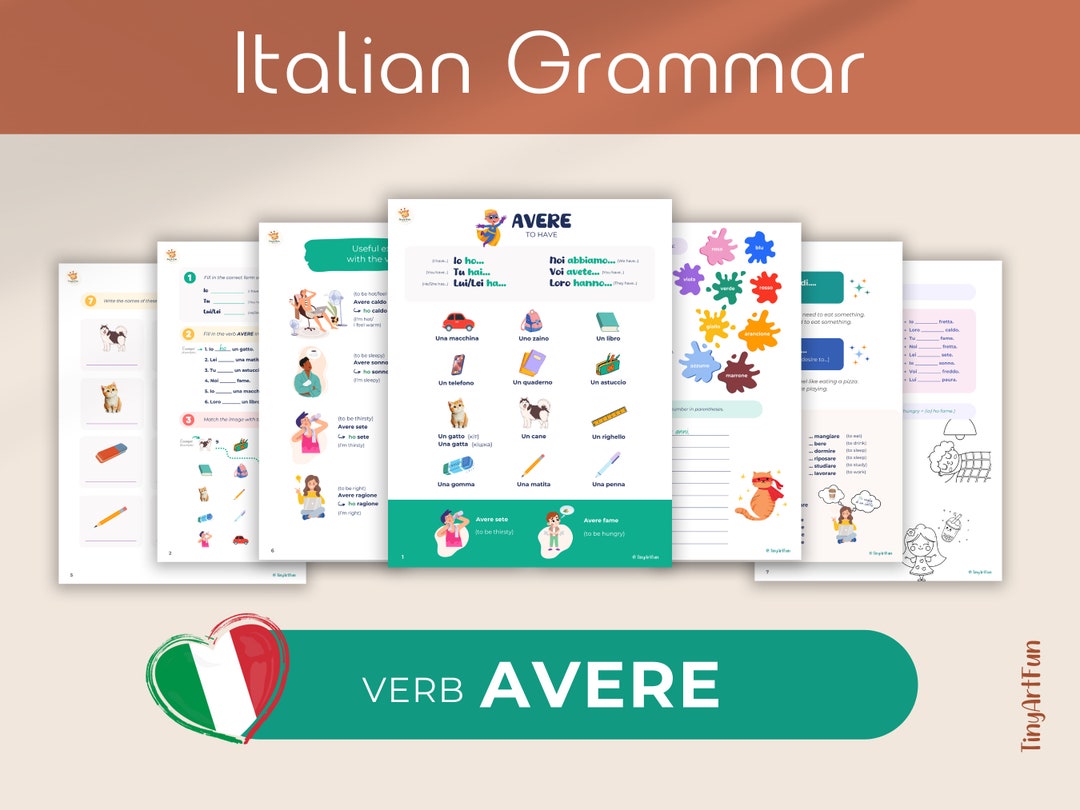 Italian for Kids, Verbo Avere, Italian Verbs, Italian Language Learning ...