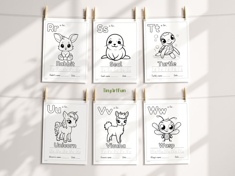 Personalized Alphabet Coloring Pages, ABC Coloring Book, Editable Cover ...