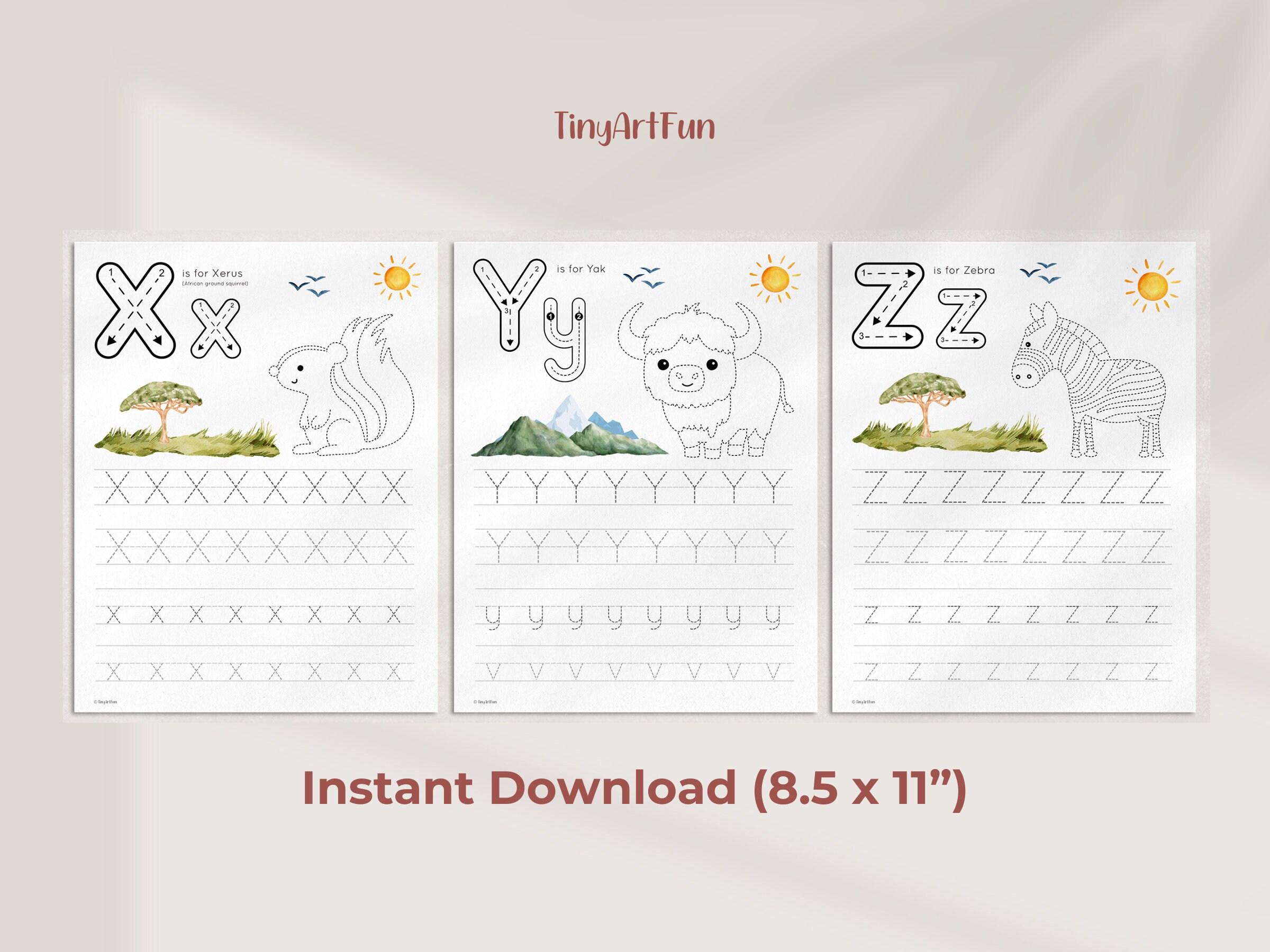 Letter Tracing Workbook, 26 Printable Alphabet Tracing Worksheets ...