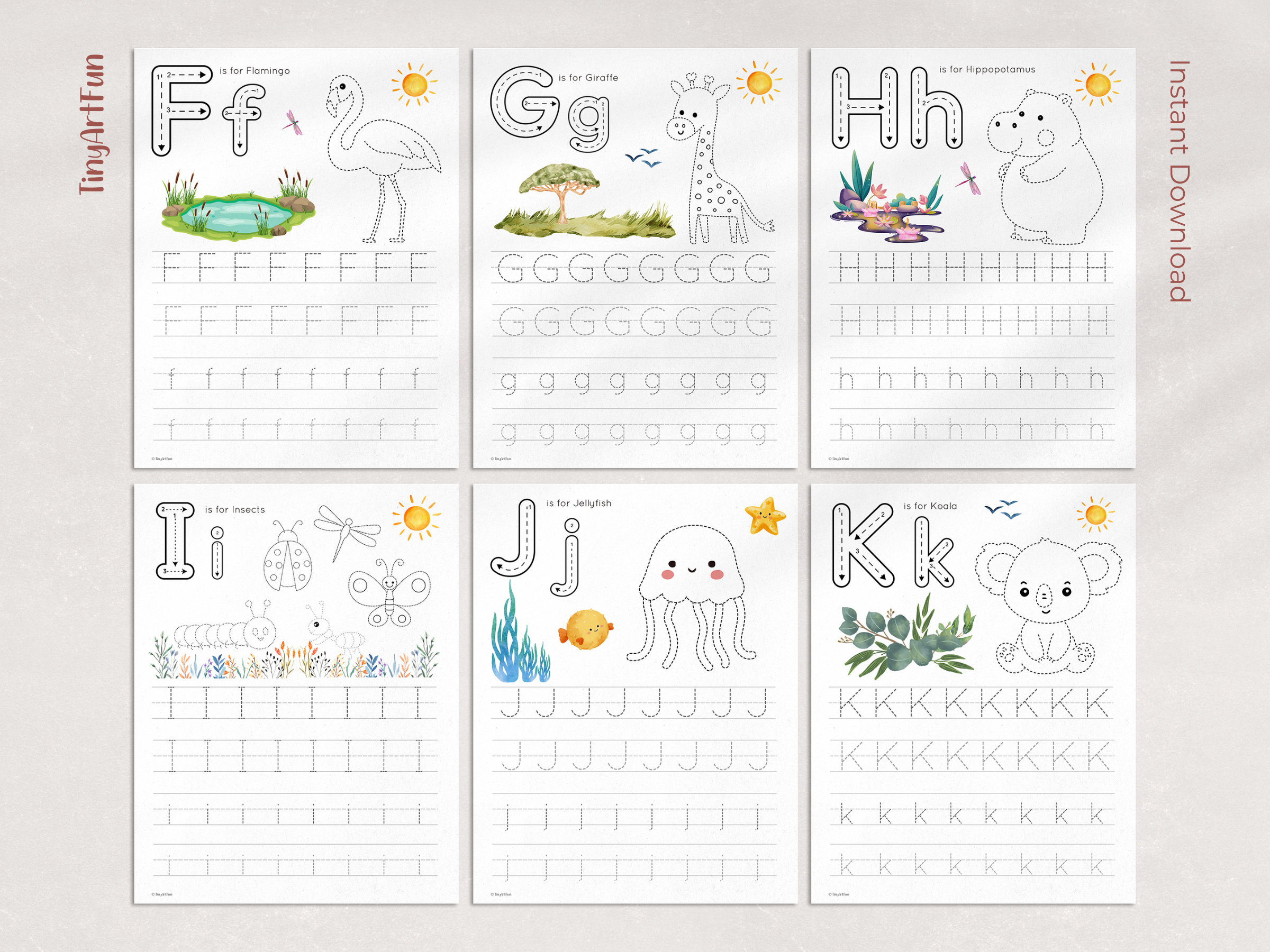 Letter Tracing Workbook, 26 Printable Alphabet Tracing Worksheets ...