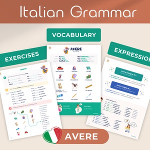 Italian for Kids, Verbo Avere, Italian Verbs, Italian Language Learning ...