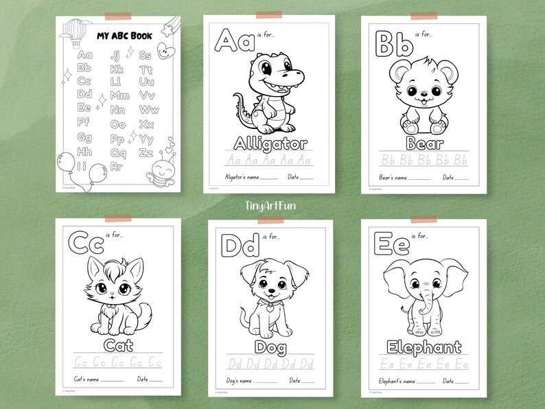 ABC Alphabet Book, ABC Coloring Pages, Animal Alphabet, ABC Book ...