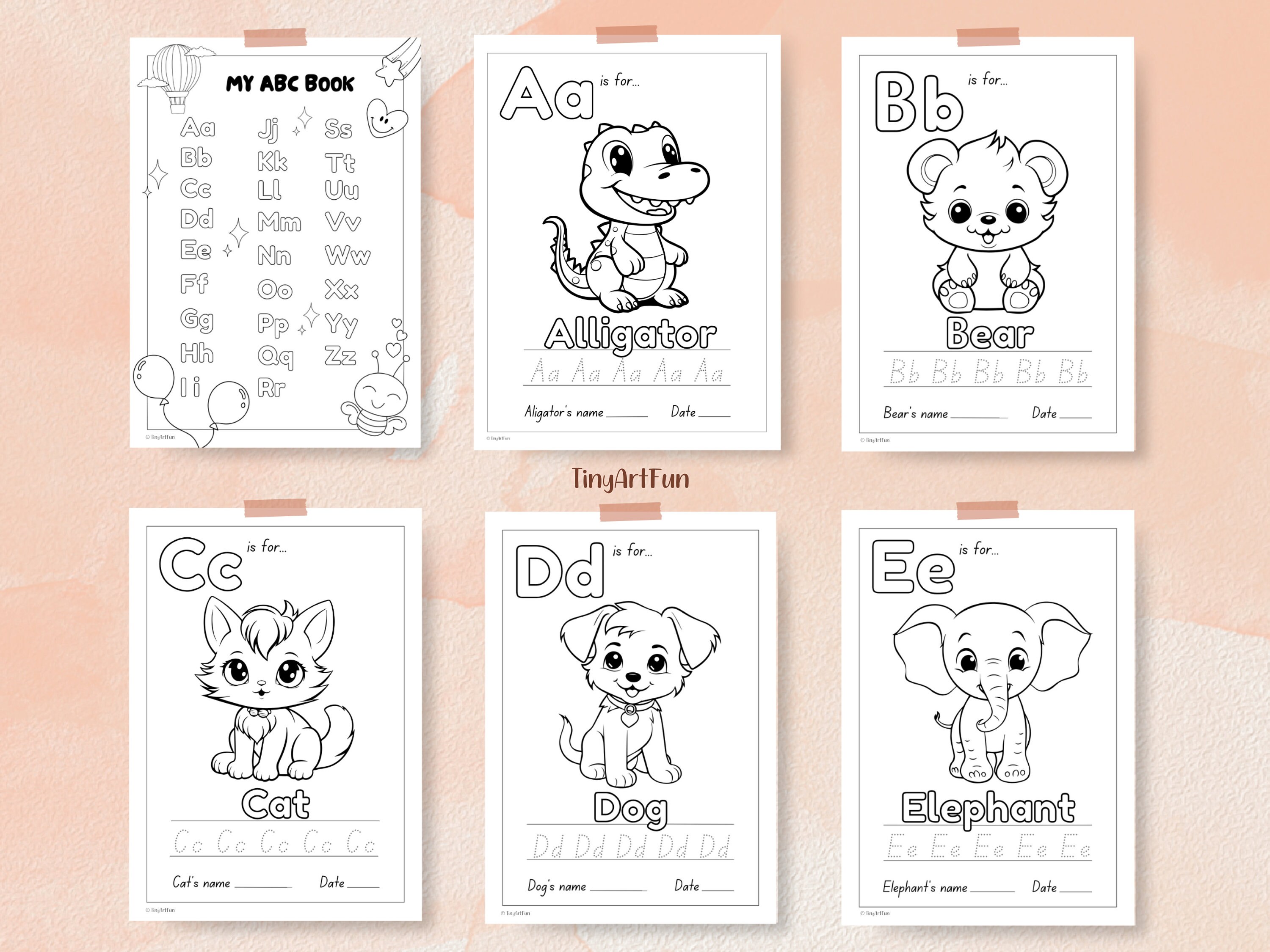 Alphabet Coloring Pages | ABC Coloring Book | Animal Alphabet | Diy ...