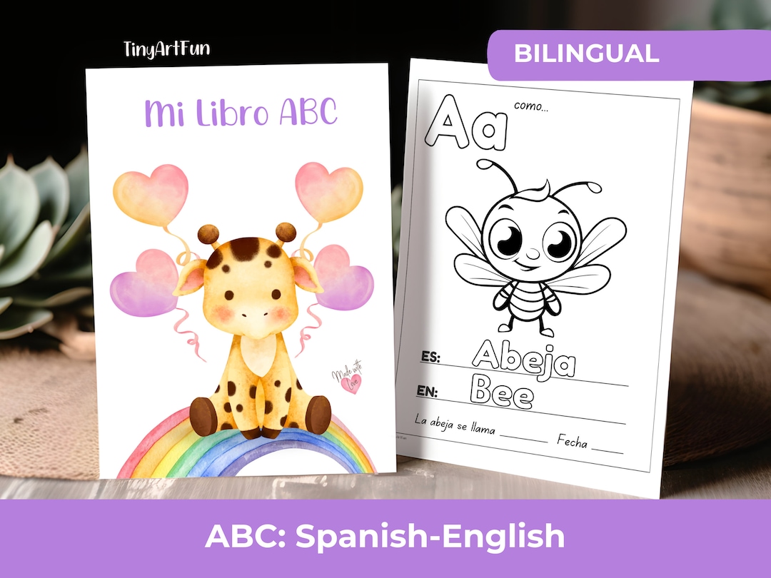 Bilingual Coloring ABC Book in Spanish and English, Alfabeto En Español ...