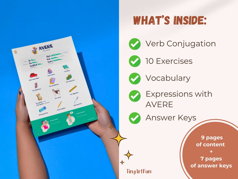 Italian for Kids, Verbo Avere, Italian Verbs, Italian Language Learning ...