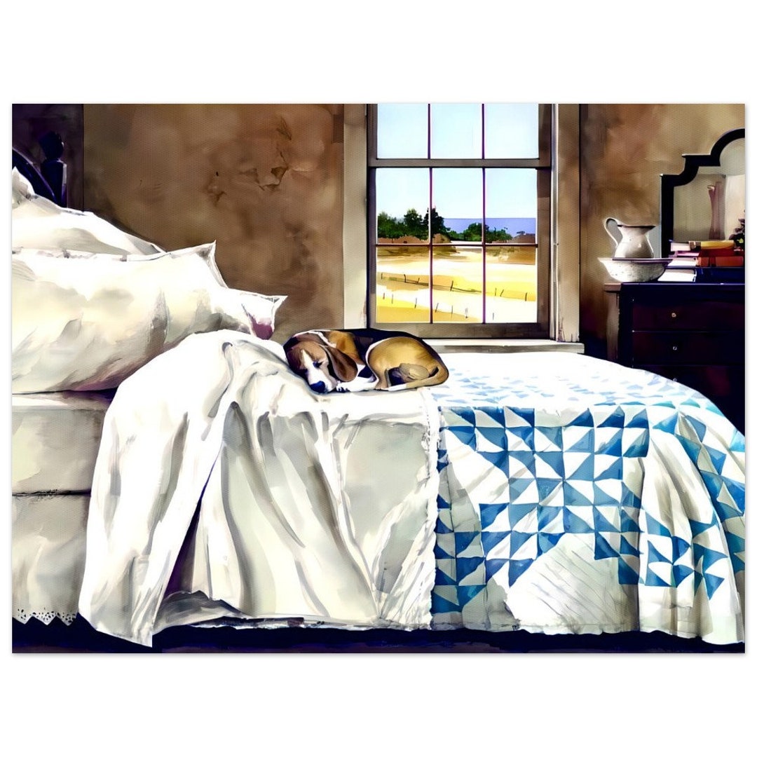 Master Bedroom Andrew Wyeth Dog Sleeping in Bed Giclee T Poster ...