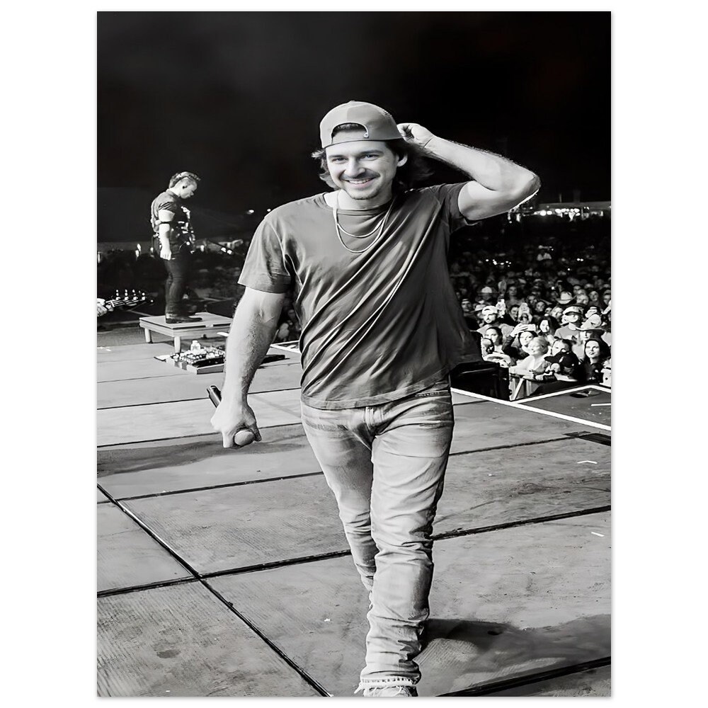 Morgan Wallen in Concert Poster, Morgan Wallen Print, Black and White ...