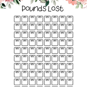 Floral Pounds Lost Printable Weight Loss Tracker - Etsy