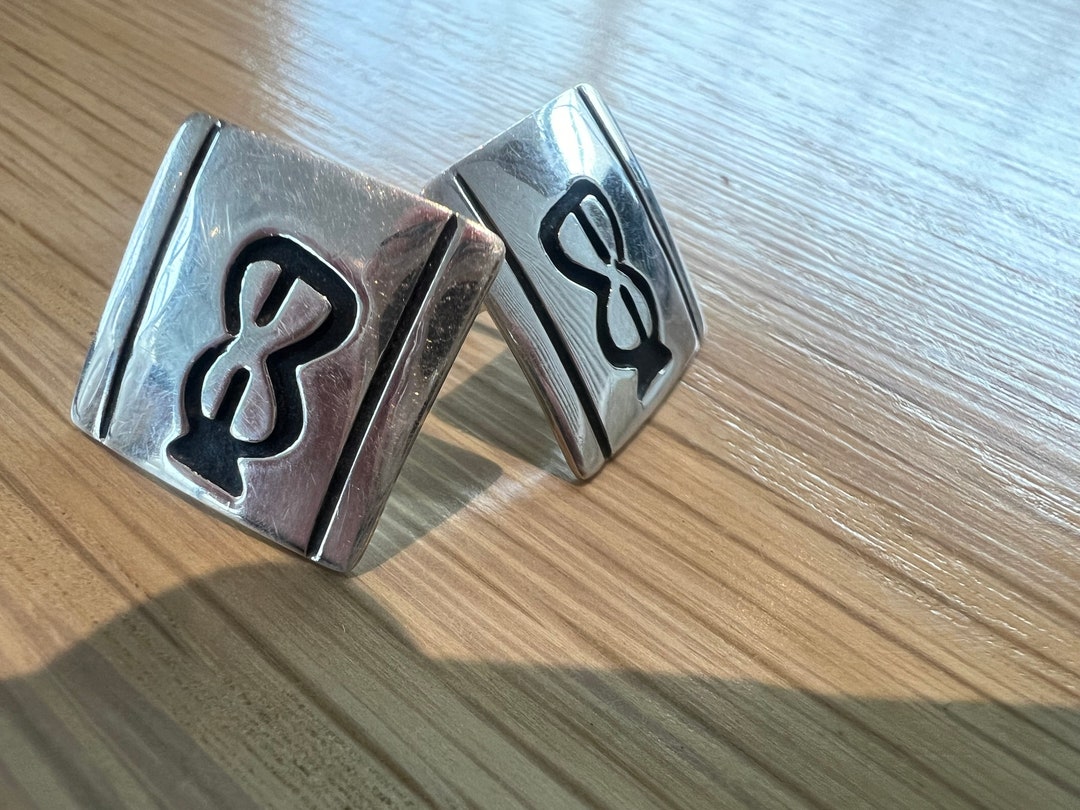 Navajo Artist T. Billy Vintage Sterling Silver Earring Set - Etsy