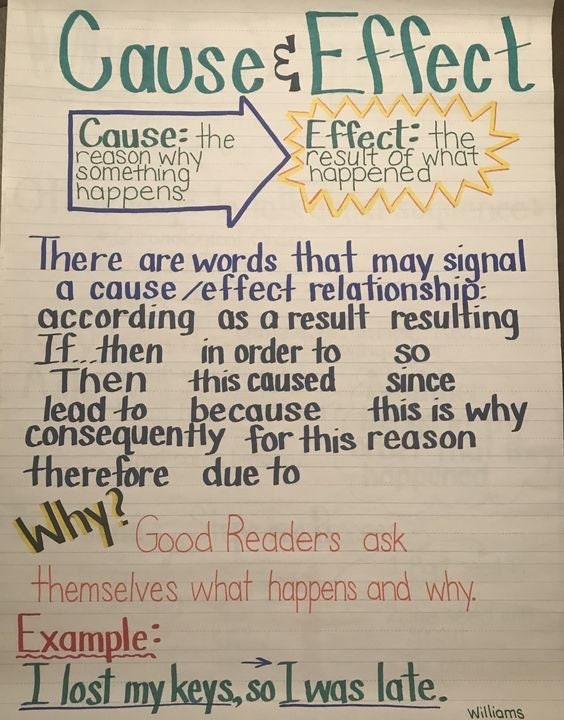 Cause & Effect Anchor Chart - Etsy