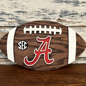 College Custom 3D Wooden Football- Large - Etsy