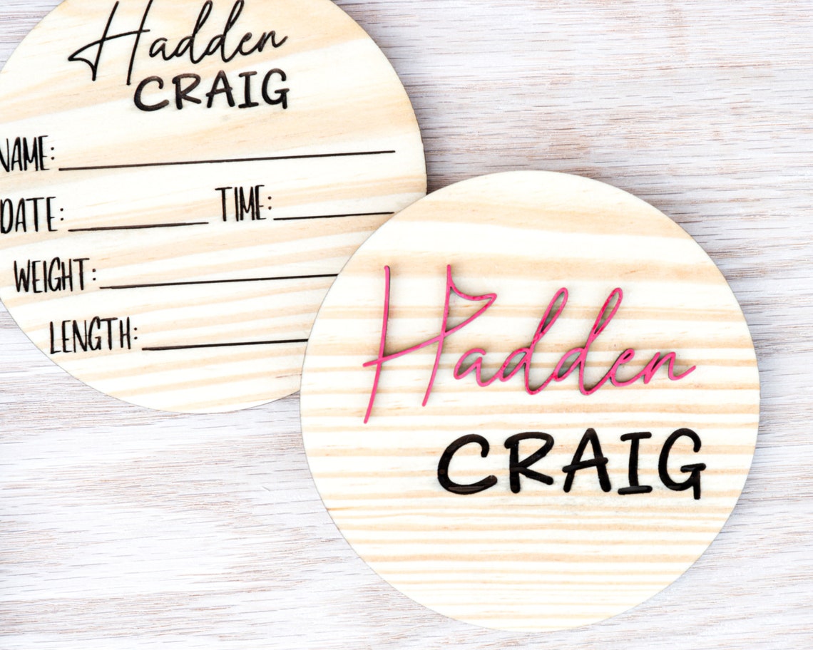 Custom Baby Arrival Announcement Sign, Baby Name With Birth Stats ...