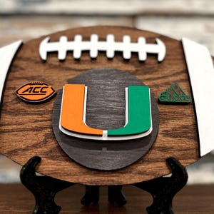 College Custom 3D Wooden Football- Large - Etsy