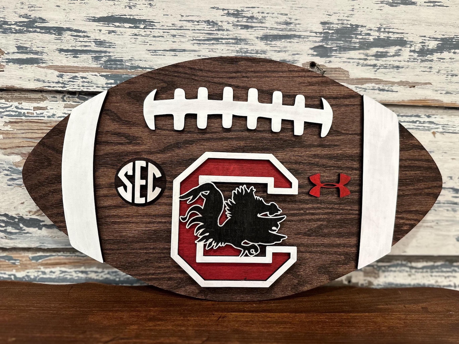 College Custom 3D Wooden Football- Large - Etsy