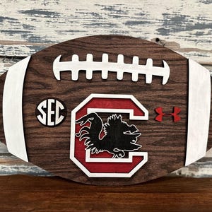 College Custom 3D Wooden Football- Large - Etsy