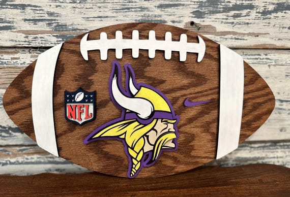 Wooden Nfl Logo 14” X 11” NFL Logo Rustic Wood Sign Wall Decor