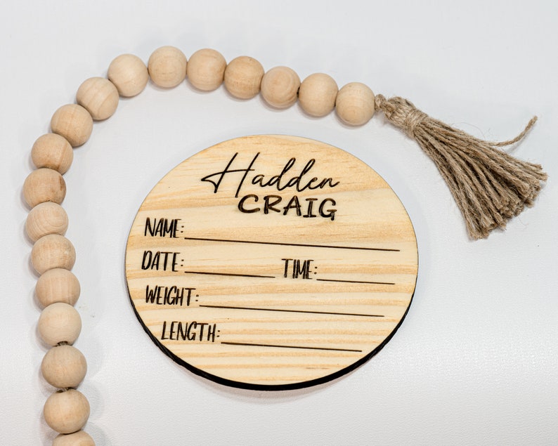 Custom Baby Arrival Announcement Sign, Baby Name With Birth Stats ...