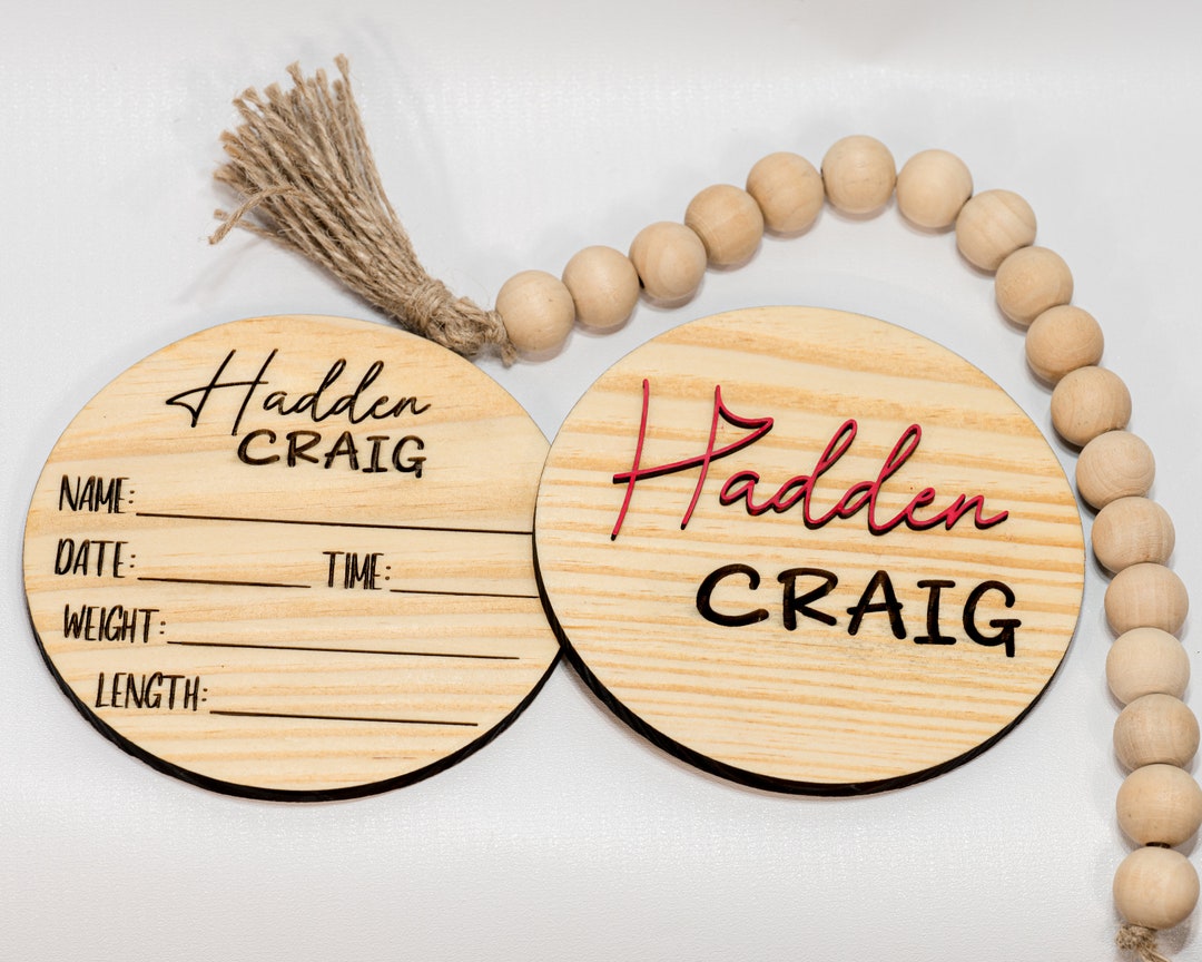 Custom Baby Arrival Announcement Sign, Baby Name With Birth Stats ...