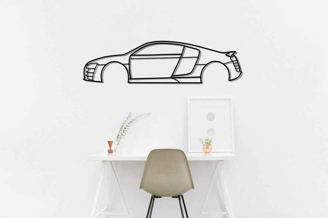 Audi R8 Sports Car Silhouette Wall Art Decor Laser Cutting Svg CNC ...