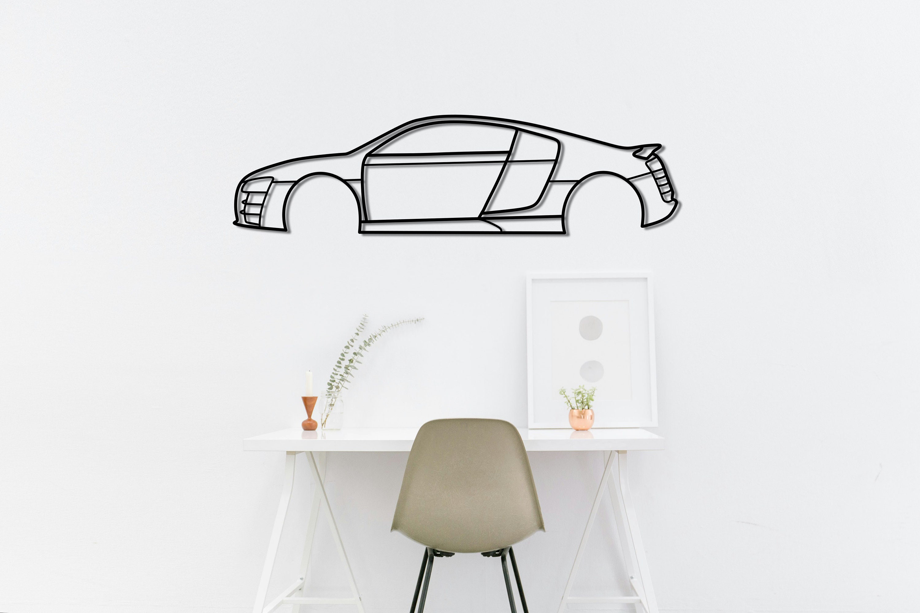 Audi R8 Sports Car Silhouette Wall Art Decor Laser Cutting Svg CNC ...