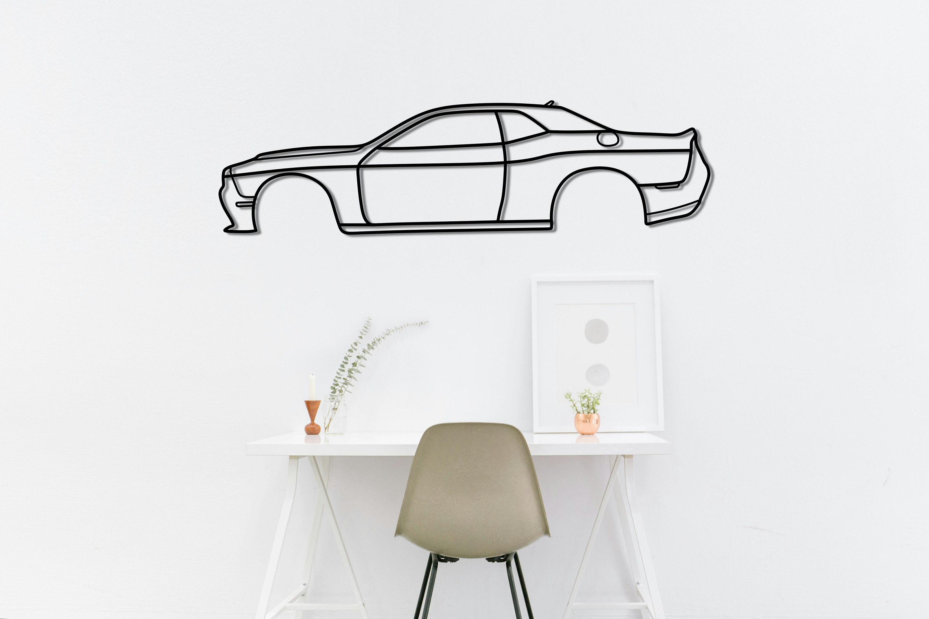 Dodge Hellcat Sports Car Silhouette Wall Art Decor Laser Cutting Svg ...