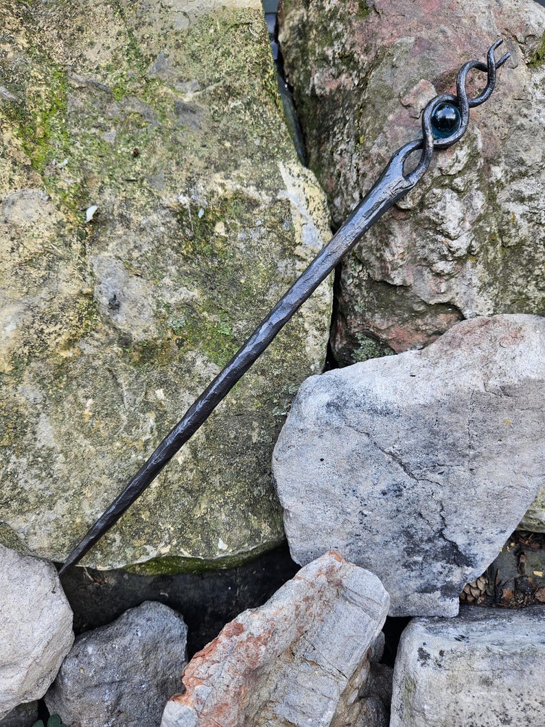 Handforged Triple Helix Magic Wand With Marble Topper. - Etsy
