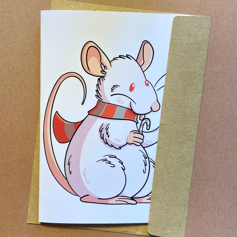 Rat Christmas Card Blank A6 Matte Card - Etsy