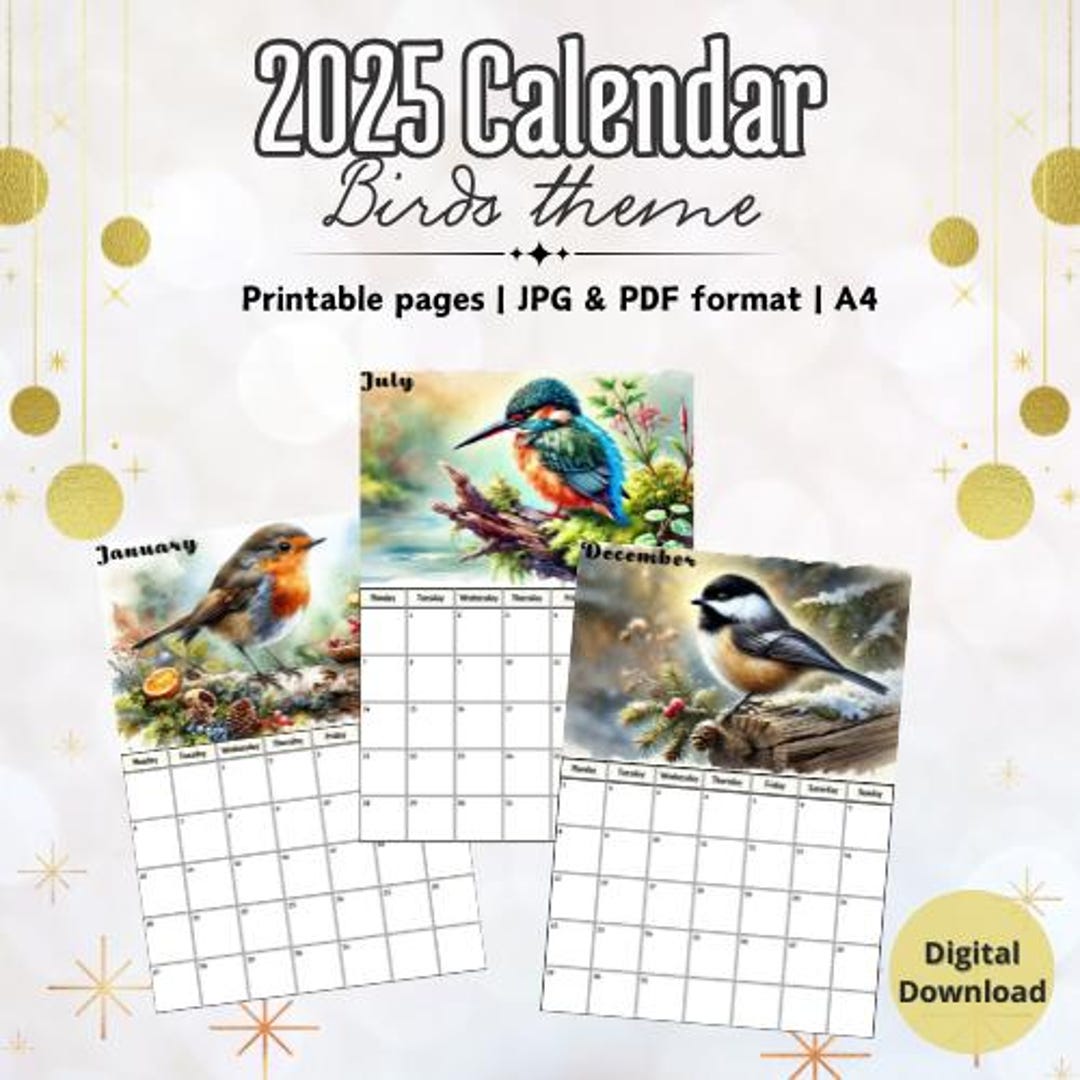 2025 Birds Calendar | Printable Life Planner - Etsy